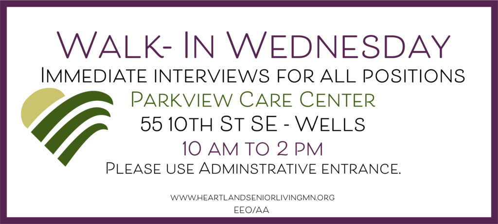 Walk-In Wednesdays - November 2021 | Heartland Senior Living